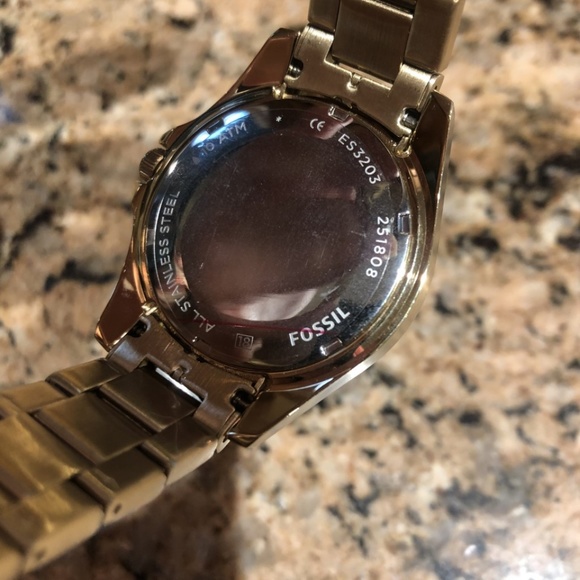 Fossil | Jewelry | Fossil Womens Gold Watch W Diamonds New | Poshmark